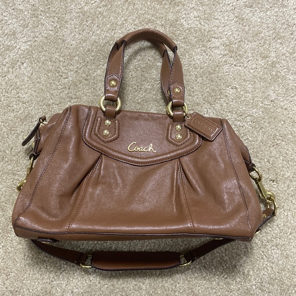 Coach | Bags | Coach Brown Pebble Leather Carryall | Poshmark